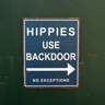 Trinx Funny Vintage Hippies Use Backdoor Tin Sign Metal Hippie Bar Wall Art Man Cave Room Decor ...